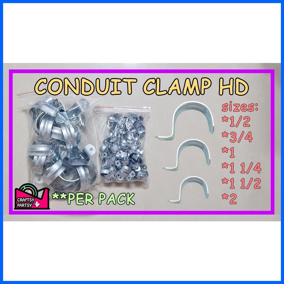 PER PACK) Conduit Clamp HD/ GI Clamp/ C Clamp Single for EMT IMC RSC GI ...