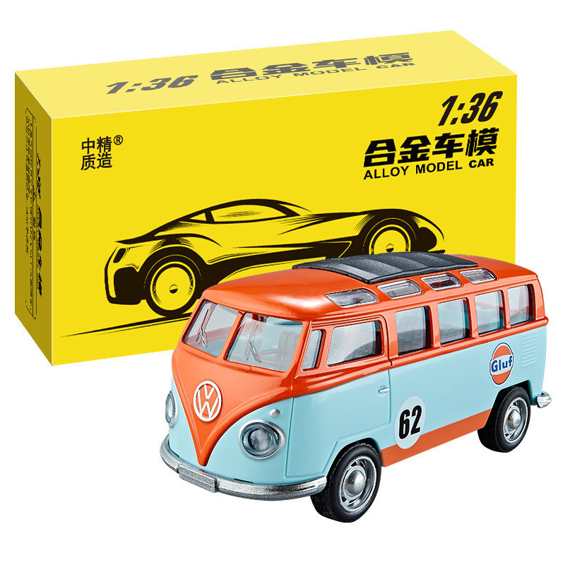 【24h fast delivery】 Volkswagen bus children's charter toy car model ...