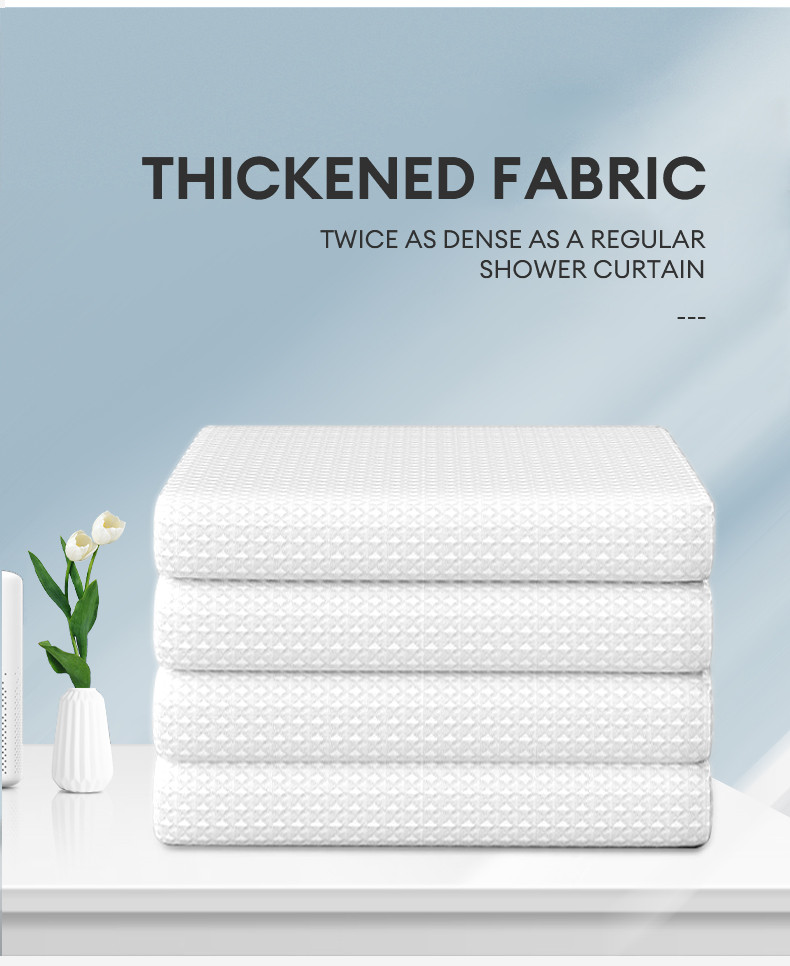 MISN 120cm/180cm Waffle Shower Crtain Makapal Waterproof Shower Curtain ...