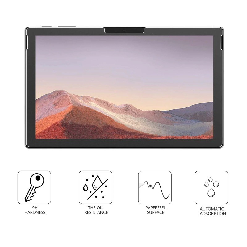 SurfacePro 1-2Pcs 1000D HD Clear Tempered Glass Film For Surface Pro 7 ...