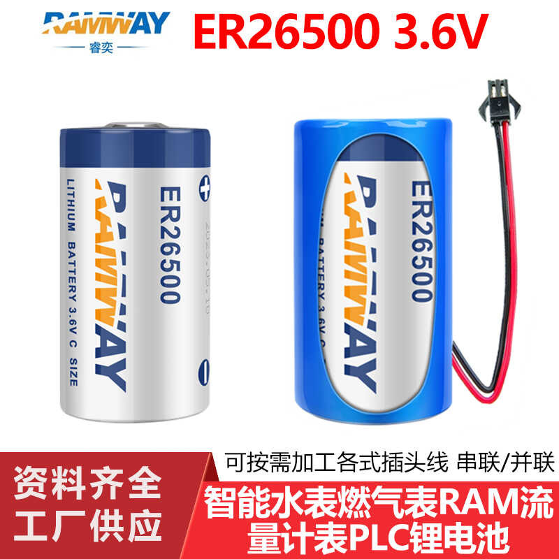 Er26500 Ruiyi No.2 C-Type Battery 3.6V Flow Meter PLC Programming Gas ...