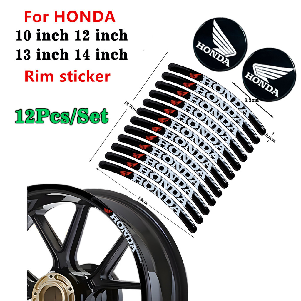 3D Gel HRC HONDA RACING Reflective Motorcycle Wheel Mags Stripe Decal ...