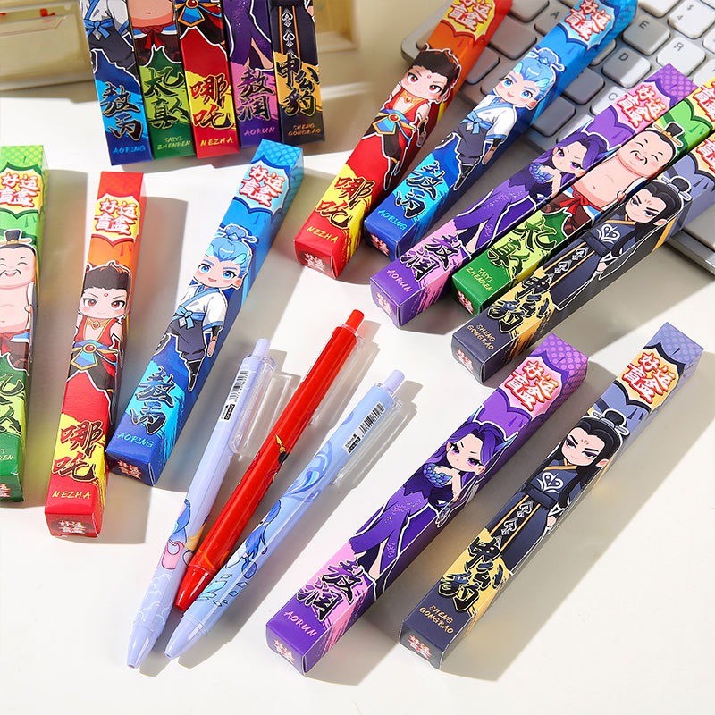 Arigatou Kotak Buta Nezha Pen Blind Box Cute Design Gel Pen 05mm Black ...