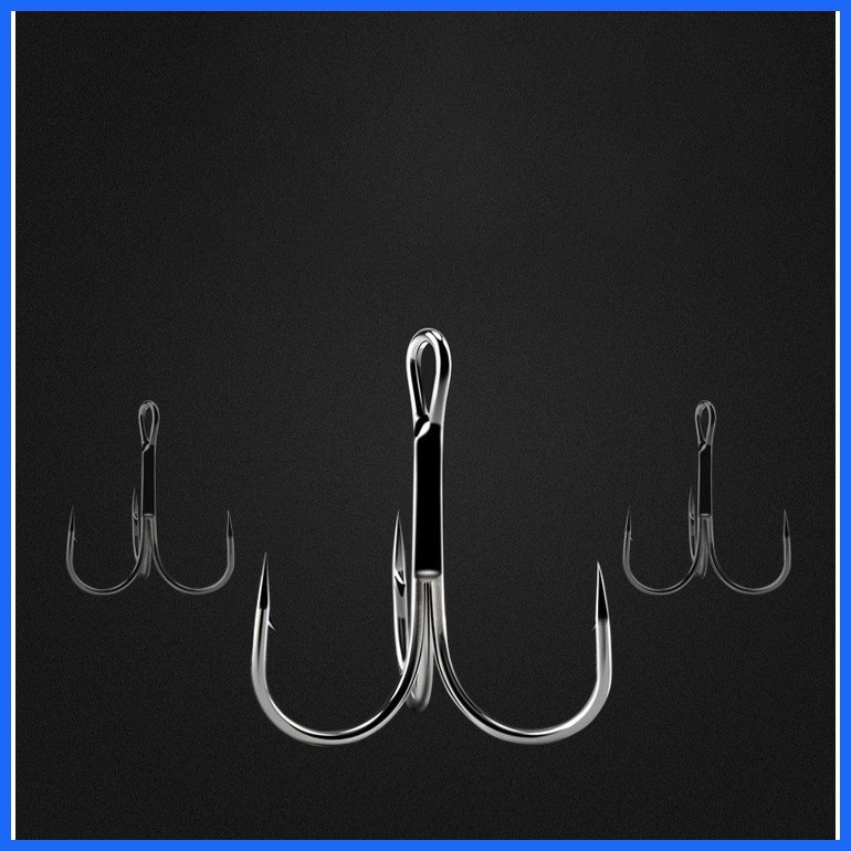 SUKE 20PCS Fishing Hook Stainless Steel Fishing Treble Hook High Carbon ...