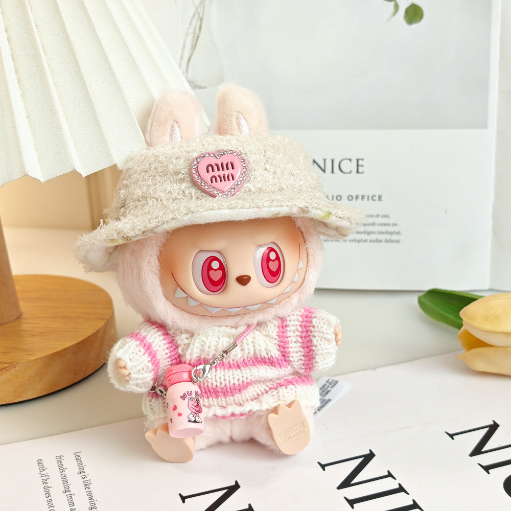 LABUBU Dress Up Clothes for LABU V1&V2,Pink Sweater, Hat, Shoes and ...