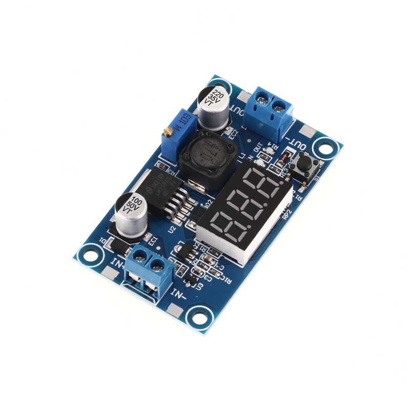 LM2596 DC-DC adjustable voltage reduction module with digital voltmeter display LM2596S voltage ...