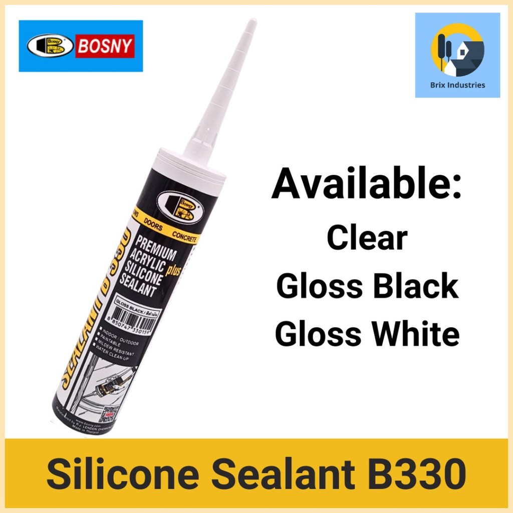 Bosny Premium Acrylic Plus Silicone Sealant 300ml B330 Clear Black White | Shopee Philippines