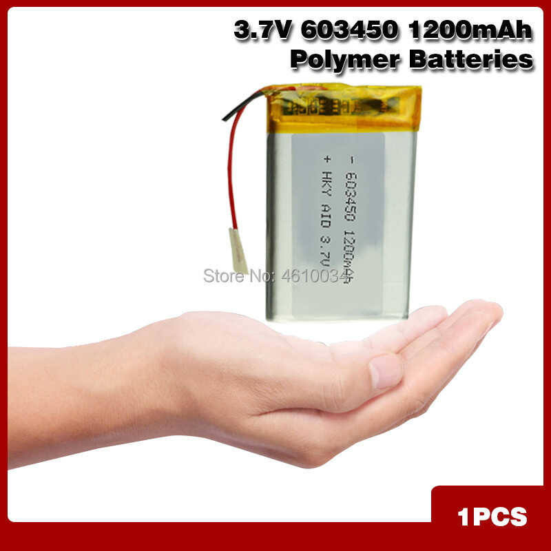 Li-Po 0 Battery 3.7V Volt 603450 1200Mah Lithium Li-Ion Bateria ...