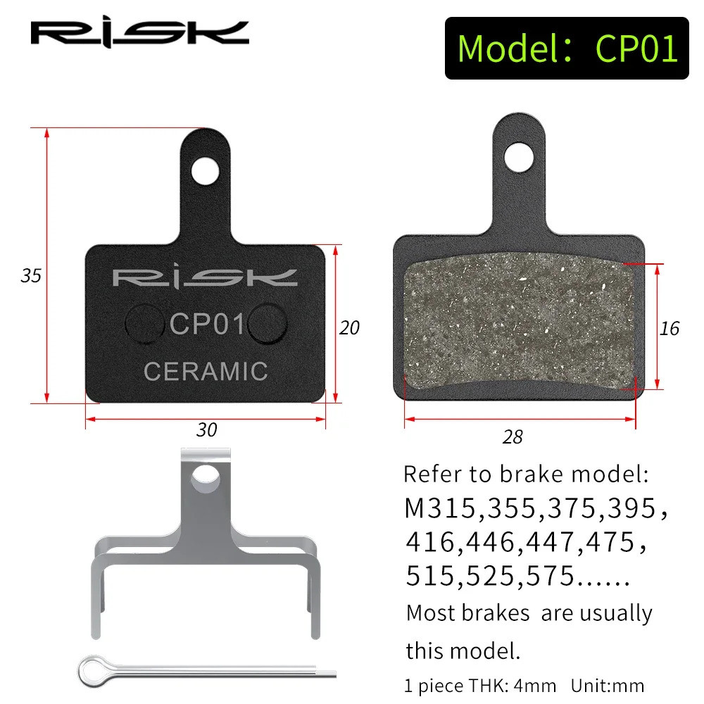 1 Pair RISK Ceramic MTB Bicycle Brake Pads Durable Mountain Bike ...