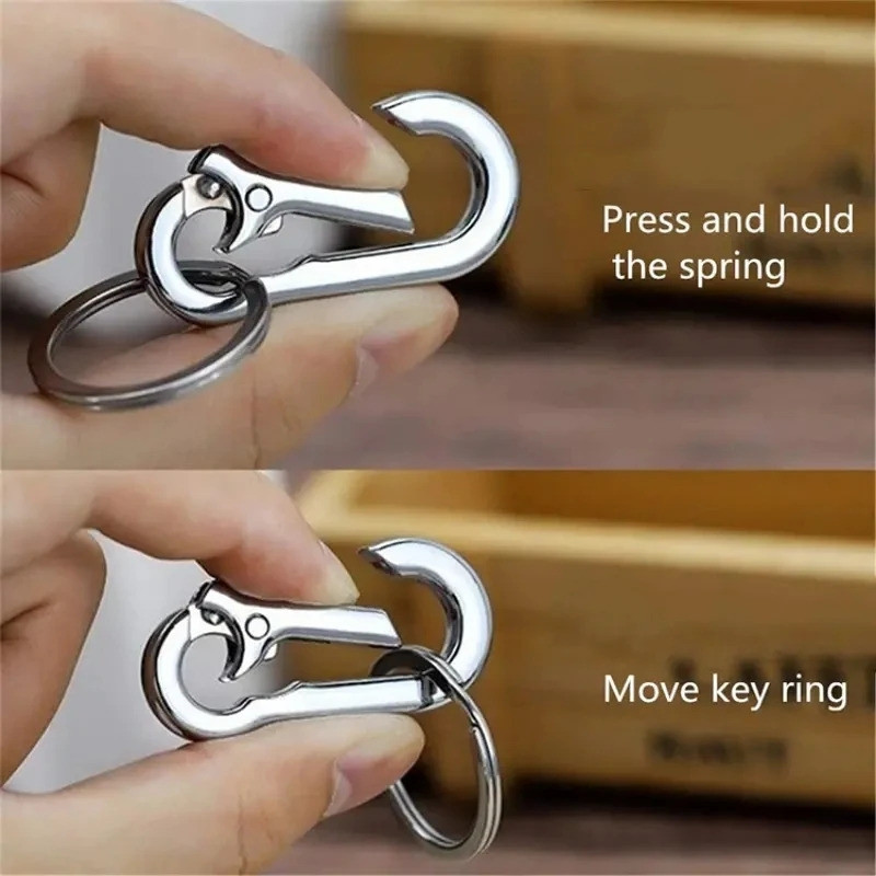 Vintage Waist Belt Spring Keychain - Outdoor Hiking Carabiner - DIY ...