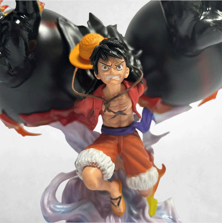One Piece GK Double Fist Luffy Three-speed Grizzly Gun Luffy Straw Hat ...