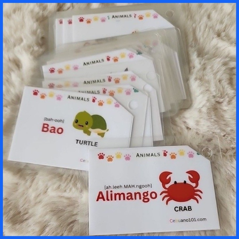 Animals Flashcards in English-Bisaya [CEBUANO101] | Shopee Philippines
