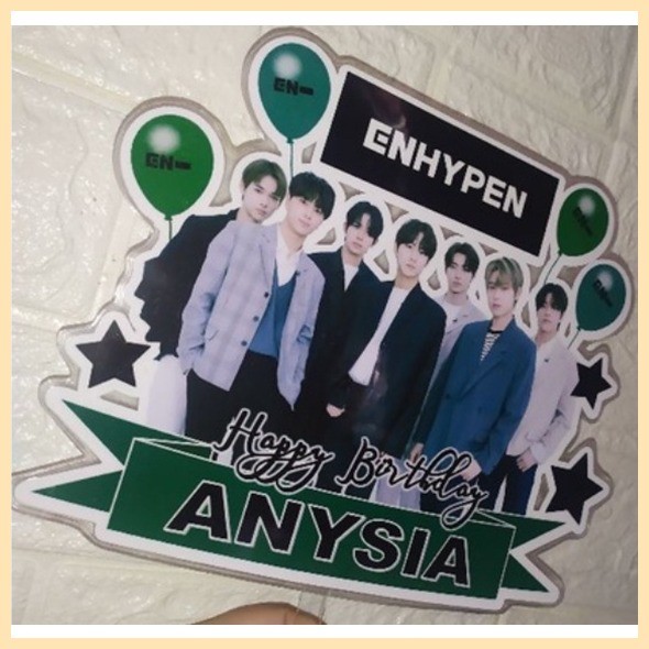 Customized Cake Topper Laminated Enhypen Theme with Handle ⊙ | Shopee ...