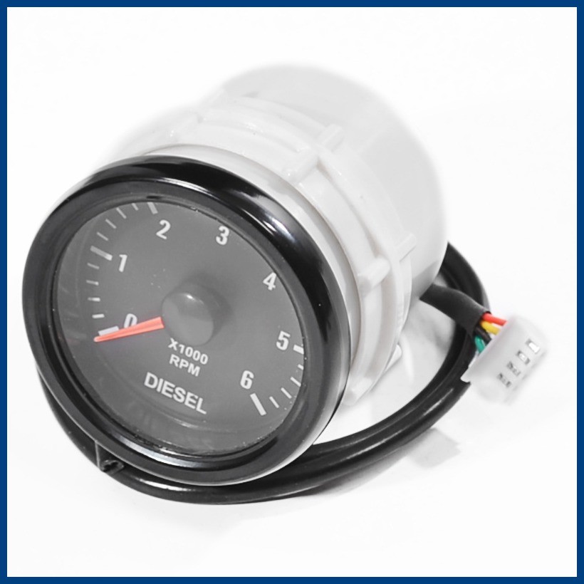 52mm 0-6000 RPM (On Dash) White Electrical Tachometer Gauge For Diesel ...