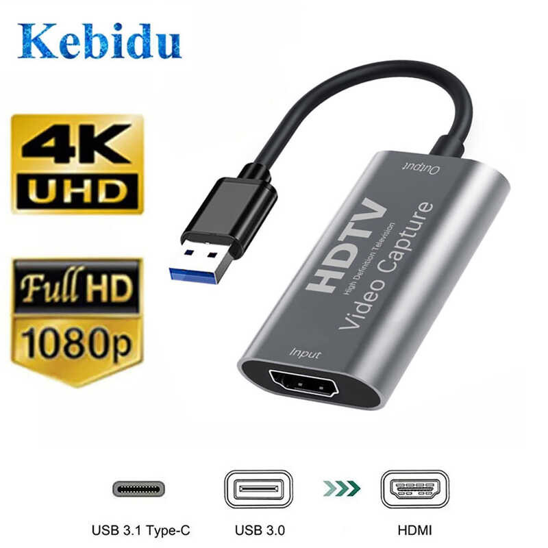 USB 3.0 Video Capture Card 4K HDMI To Usb/Type-C Video Grabber Live ...