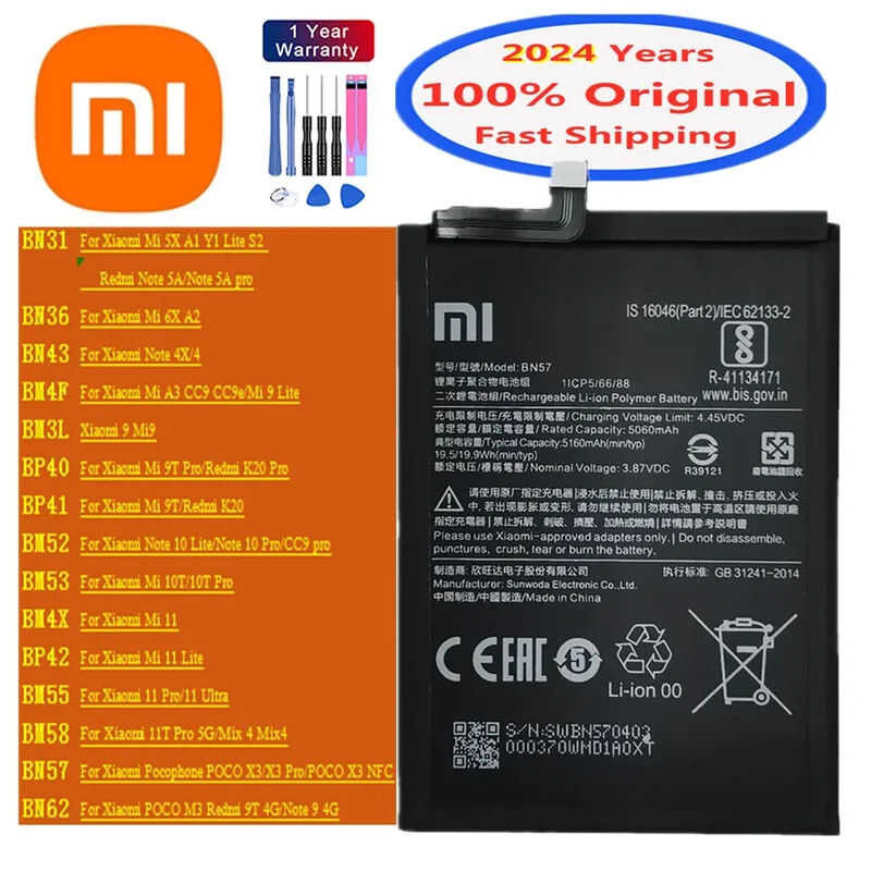 riginal New Xiaomi Redmi Note K20 10 10T 9 9T Pro 4 4X Mi 11 11T Lite ...