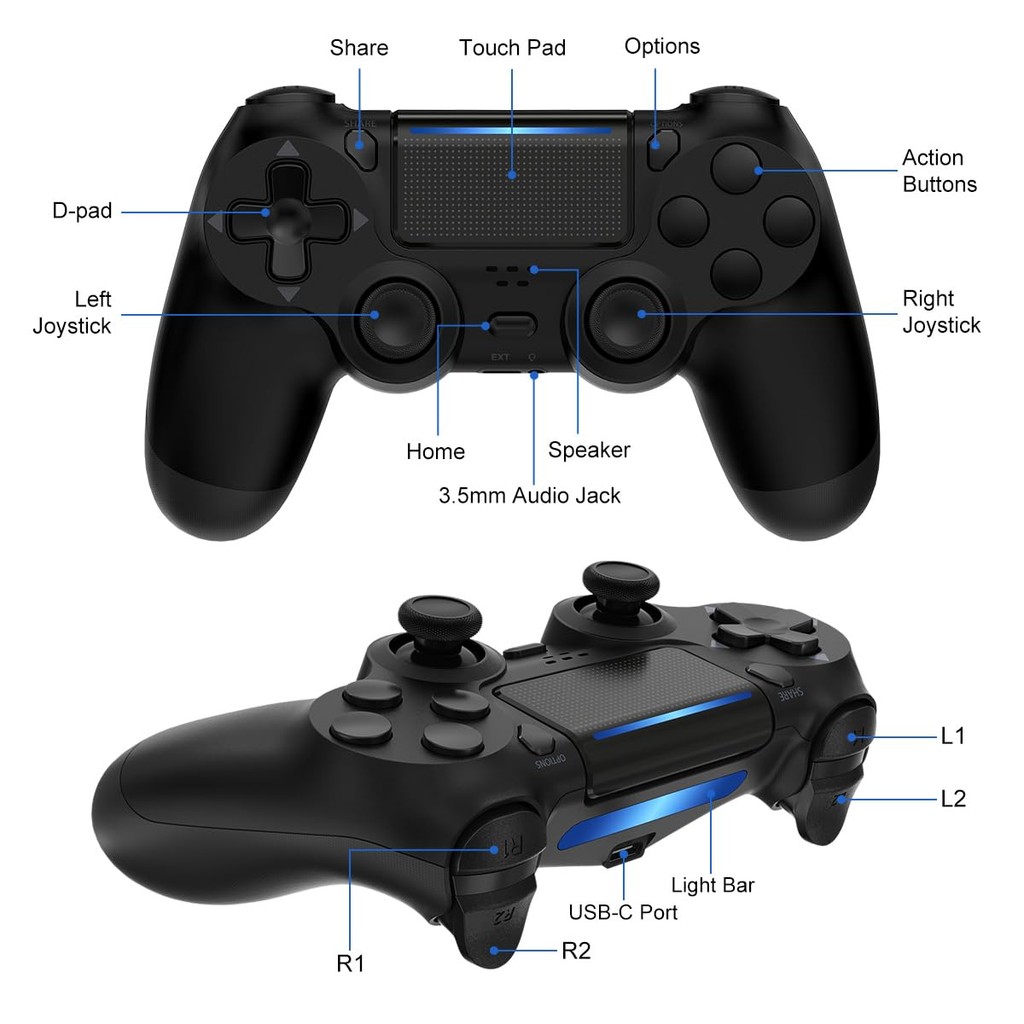 Wireless Controller PS4/Slim/Pro Bluetooth Wireless Gamepad PlayStation ...