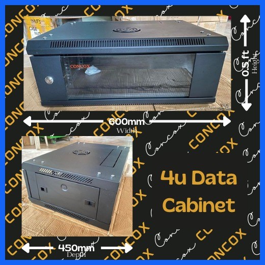 ♀ ۞ 4U DATA CABINET 600MM 450MM Cabinet with lock (For Self-Assembly ...