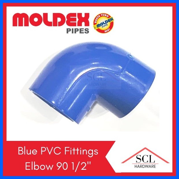 MOLDEX PVC Blue Fittings Elbow 90 1/2" 3/4" Sold per pack (50 pcs ...