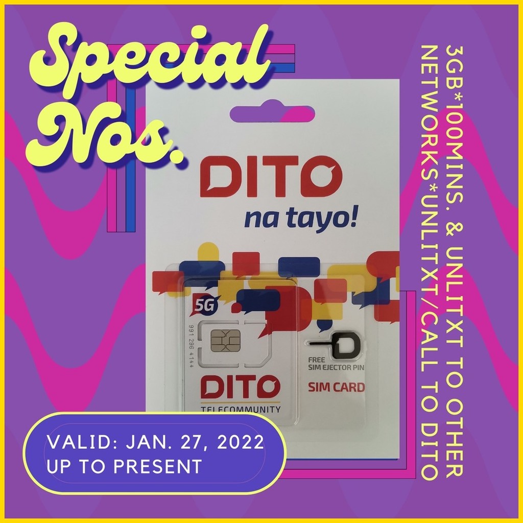 DITO SIM Card simcard Special Vanity Easy Memorize Remember Number No ...