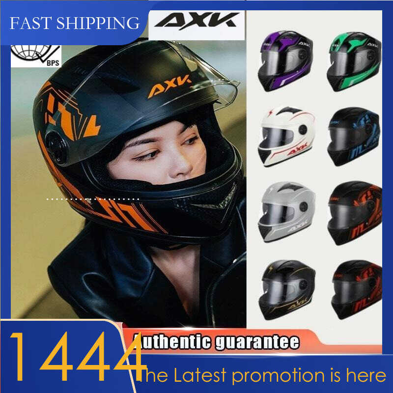 AXK 557 Double Miorr Motorcycle Full Face Helmet With ICC Sticker Rider ...