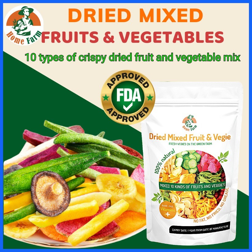 HOMEFARM Mix Dried Mixed Fruits & Veggies Veggie Crisps in Unsalted ...