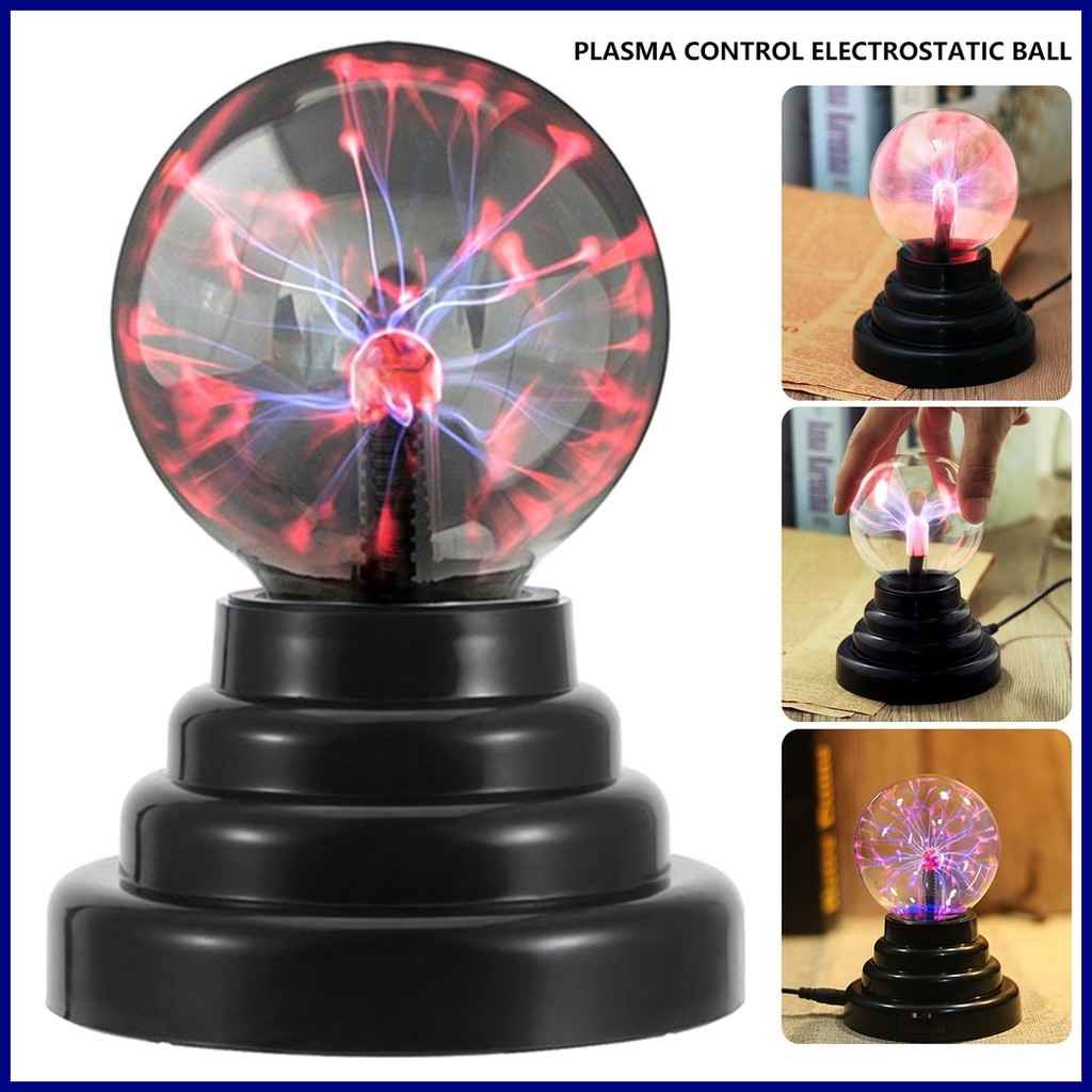 3 Inch Plasma Lamp Touch Sensitive Globe Toy USB Powered and Battery ...