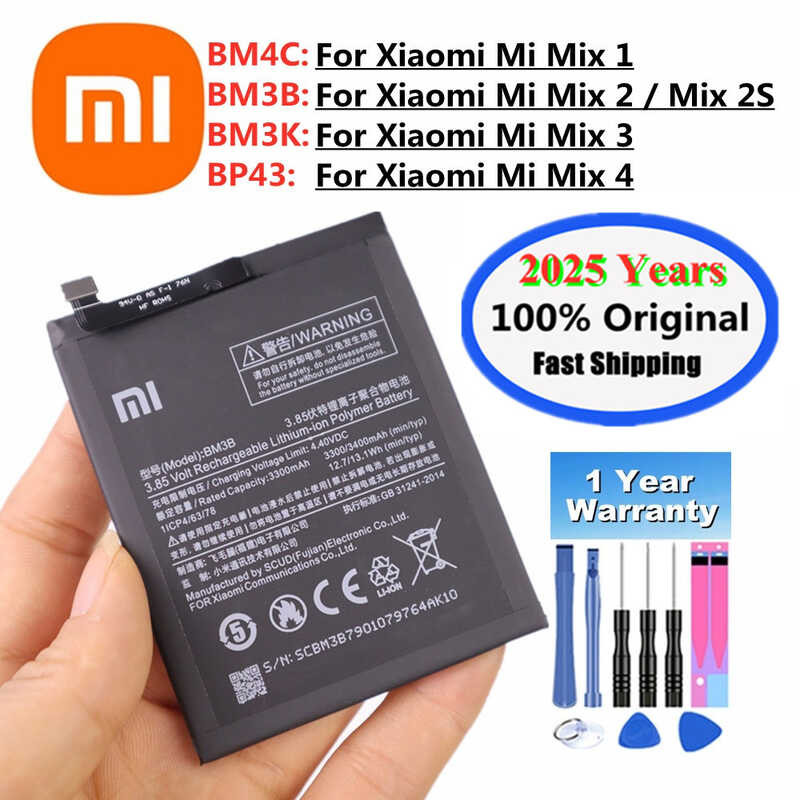 Years 2 D5c 2025 Xiao Mi Original Battery Bm3b Bm3k Bm4c Bp43 For Xiaomi Mi Mix 2 Mix2 / 3 4 1 ...