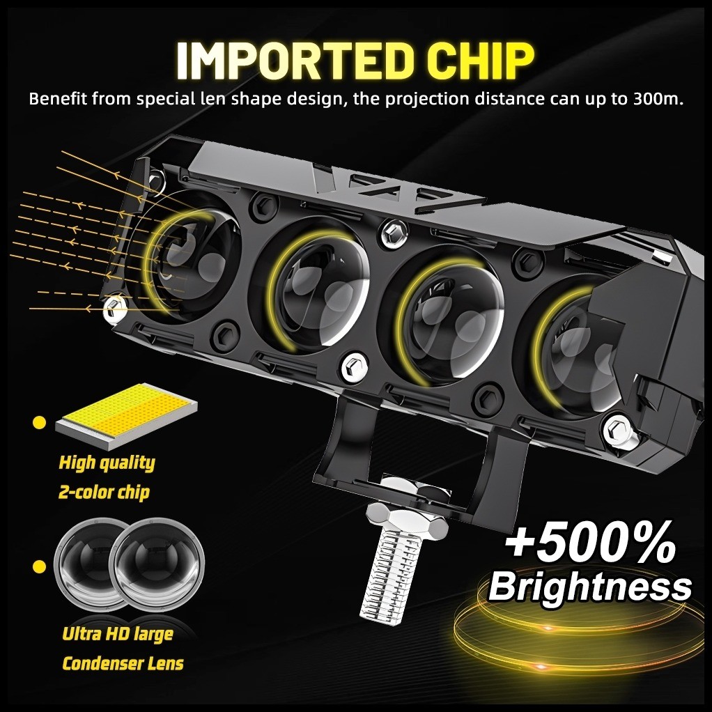 2PCS Mini Driving Light Motorcycle Mdl with 4-Lens Led Light for Motor ...