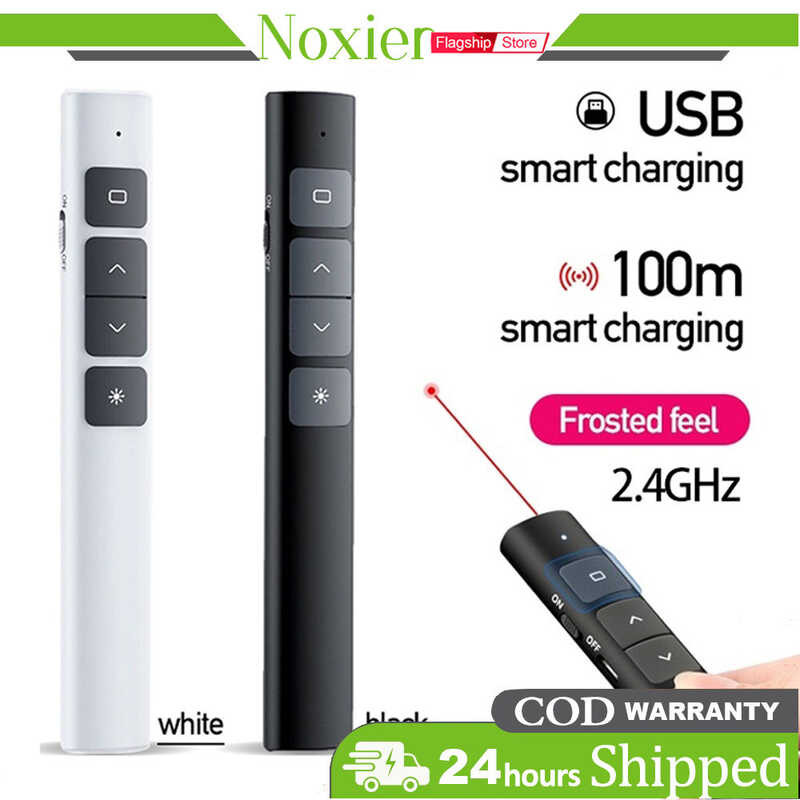 NOXIER Wireless Powerpoint Presenter Rechargeable Clicker For Projector ...
