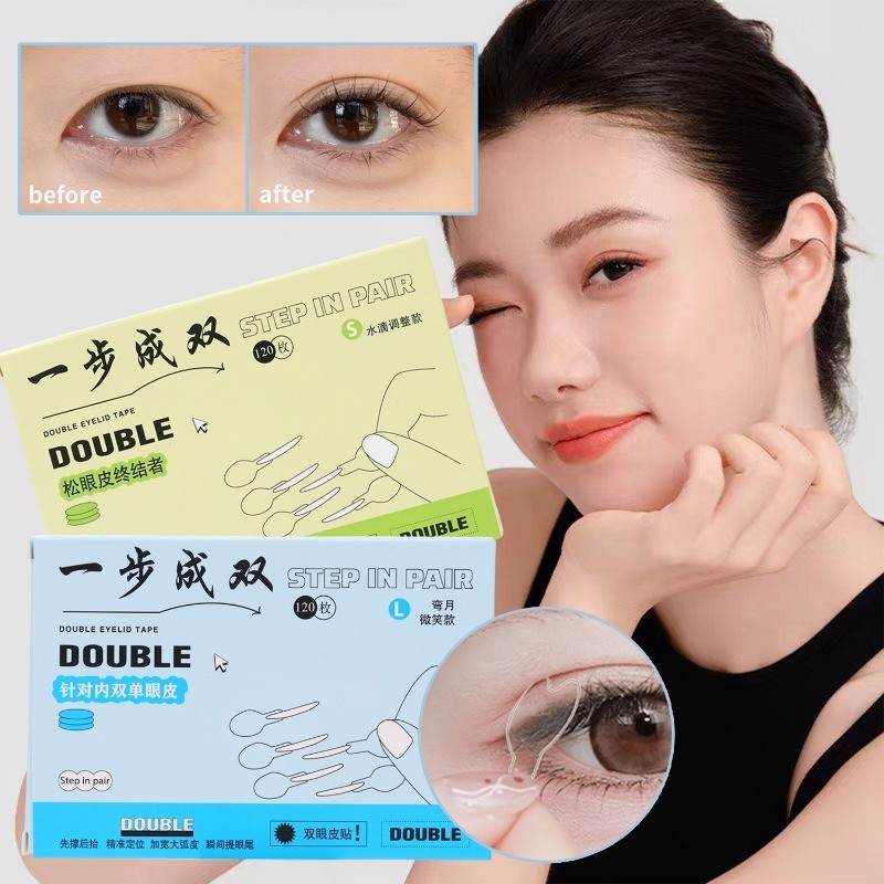 120/360Pcs Double Eyelid Stickers with Handle - Invisible Double Eyelid ...