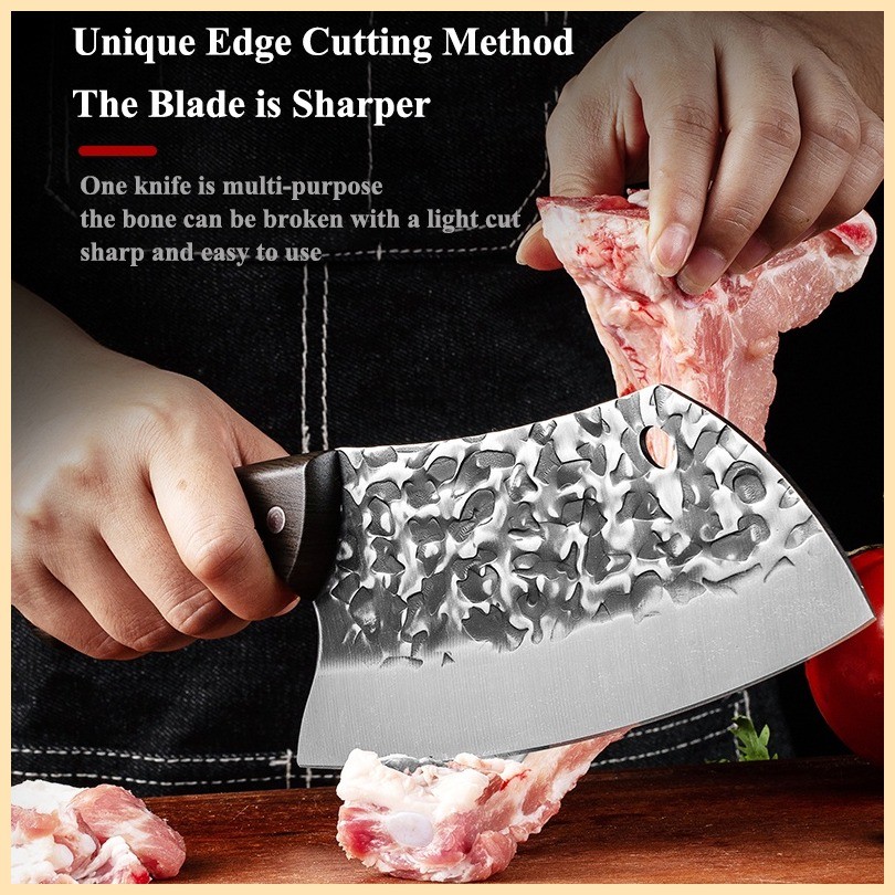 Kitchen Chef Knife Tazaki Knife Forged Bone Chopping Knife Meat Cleaver ...
