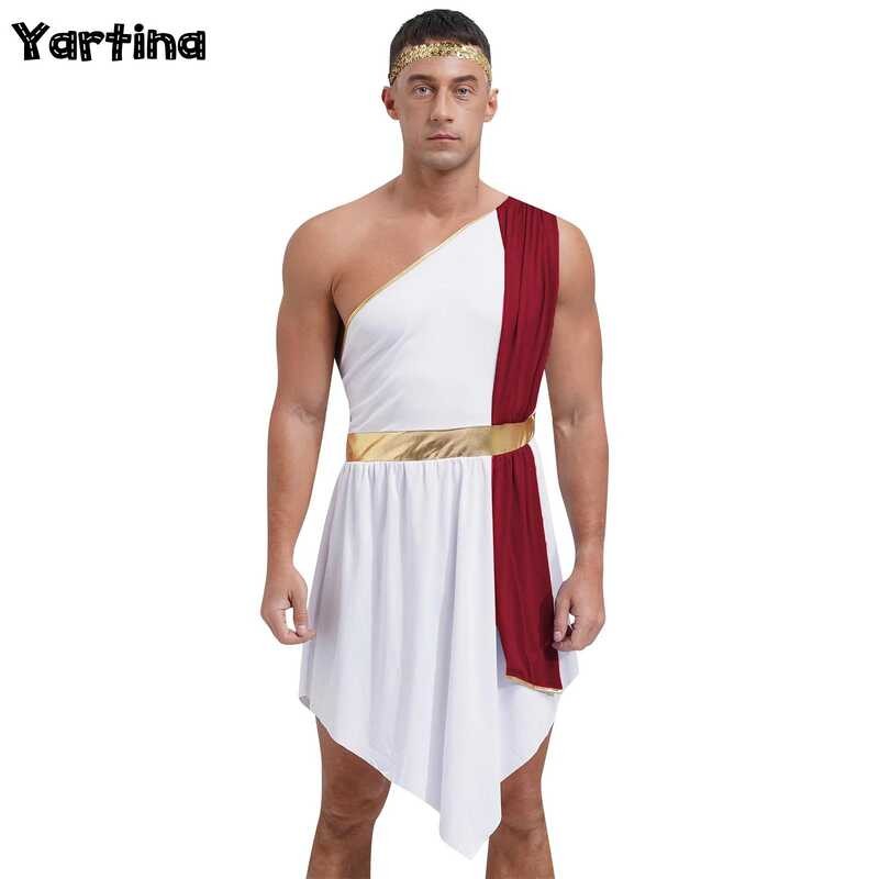 Ancient Mens Greek God Roman Toga Prince Gladiators Tunic Dress ...