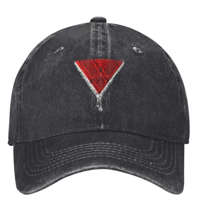 The Palestine Red Triangle Denim Baseball Cap Palestinian Outdoor ...