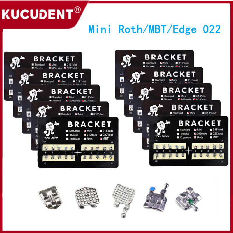 LY 200Pcs Dental Orthodontic Brackets Metal Braces MIM Monoblock Mini ...