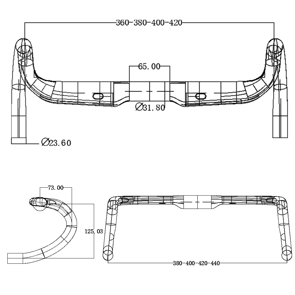 New BALUGOE Carbon Full Internal Wiring Road Bike Handlebars Black ...