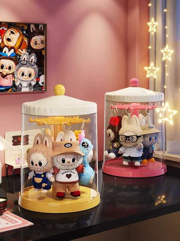Labubu Display Box Pop Mart Plush Doll Pendant Transparent Dustproof ...