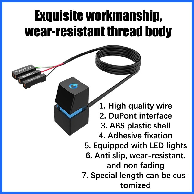∥ ─ ∏ Computer Desktop Switch PC Motherboard External Start Power On ...