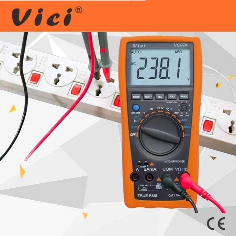 VC97A VICI 4000 Count Automatic Range Digital Multimeter NCV True RMS Multi-function High ...