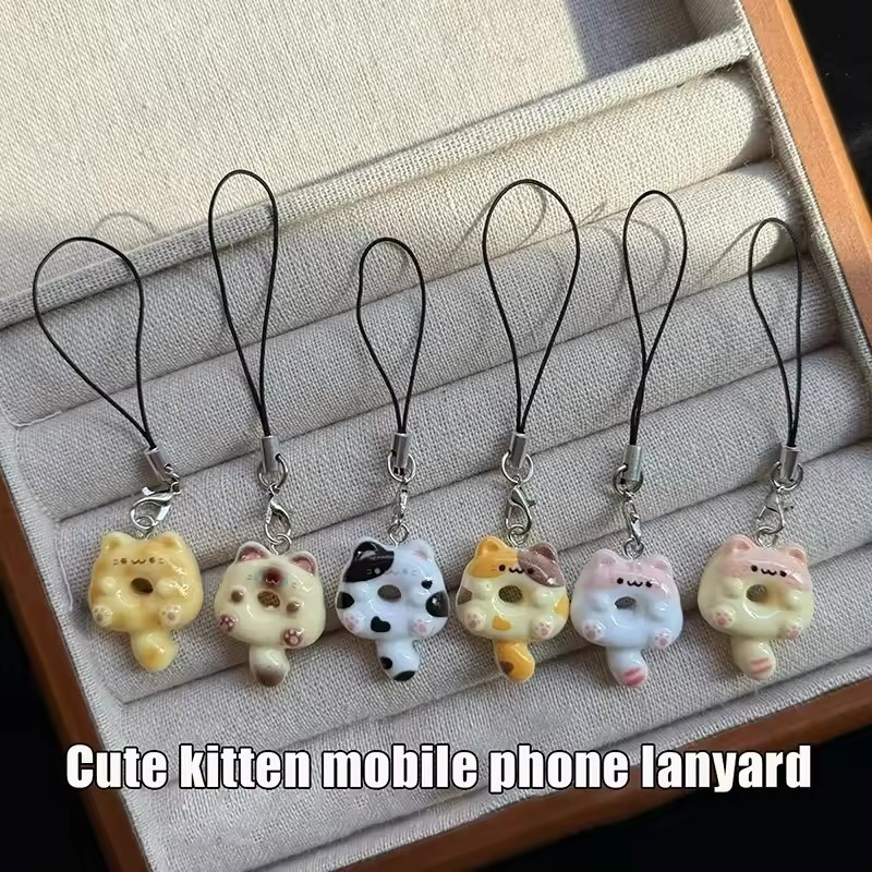 Cute Cartoon Cat Mobile Phone Case Strap Key Chains Bag Pendant ...
