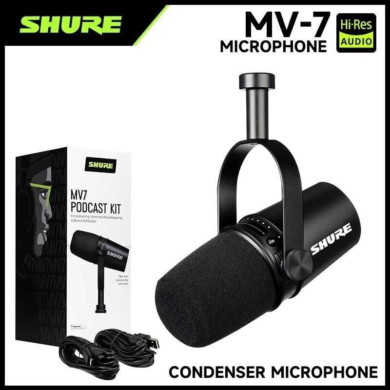For Shure Mv7 Studio Microphone, XLR / USB Hybrid RGB Lights, Suitable ...