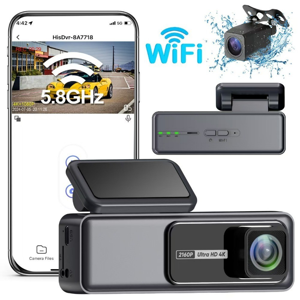 Dash Cam for Cars Car Camera Dash Cam 4K WIFI Camera for Car Front and ...