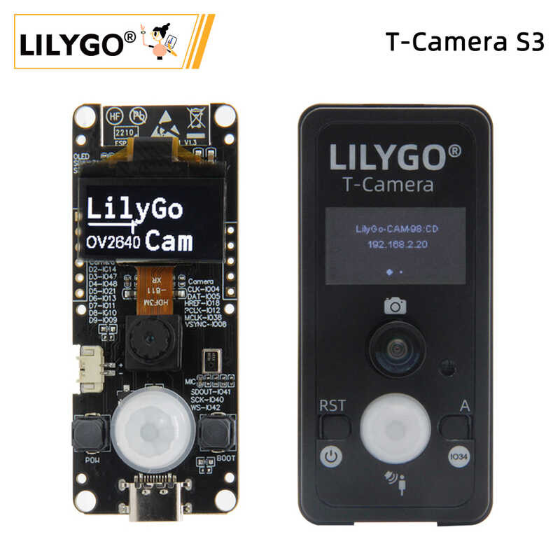 T-Camera 々 Lilygo® S3 Esp32-S3 Esp32-Cam 2 Million Pixels HD Camera FLASH 16Mb Esp32-S3fn16r8 Sa ...