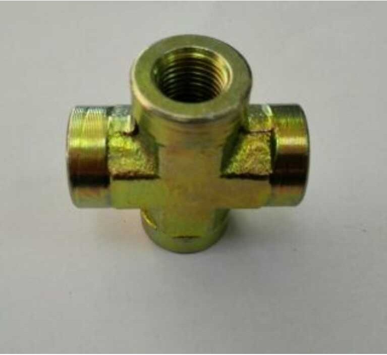 High pressure steel plated color four-way joint with inner teeth ...