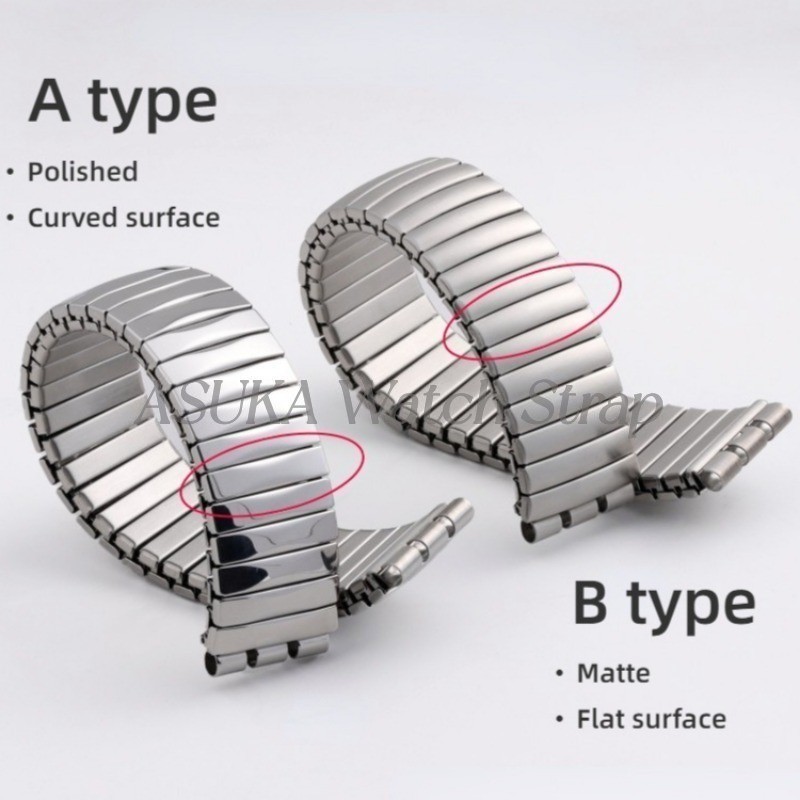 Classic Metal Elastic Watch Band Stainless Steel Watch Strap Stretch ...