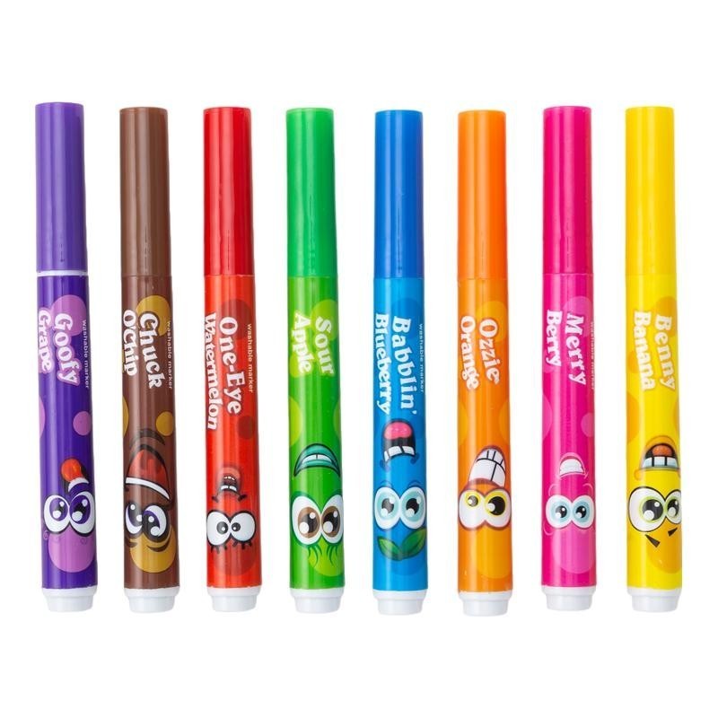 8-Color Washable Macaron Scented Markers Set - Soft Tip Fruit Aroma ...