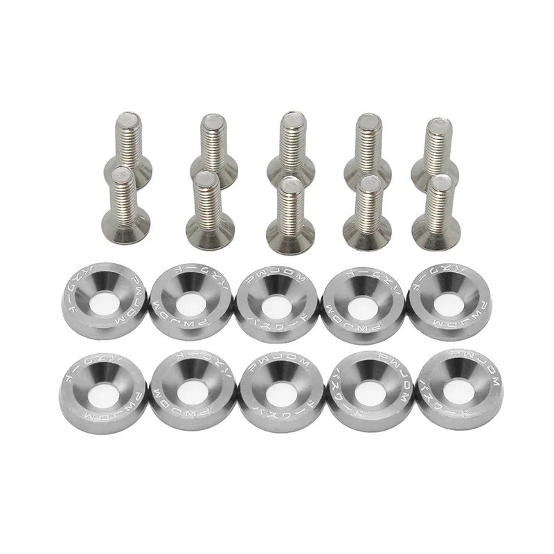 10 PCS M6 Car Modified Fasteners Fender Washer Bumper Engine Concave ...