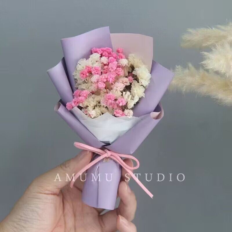 Mini Fresh Bouquet of Roses Dried Flowers Mini Exquisite DIY Handheld Gift Starry Sky Valentine ...