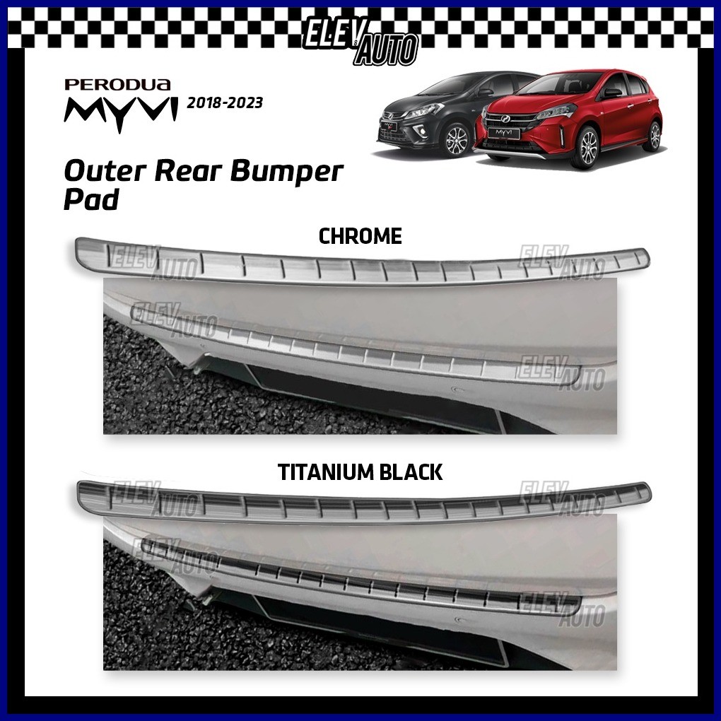 Perodua Myvi G3 Facelift 2018 - 2023 Outer Rear Bumper Pad Stainless ...