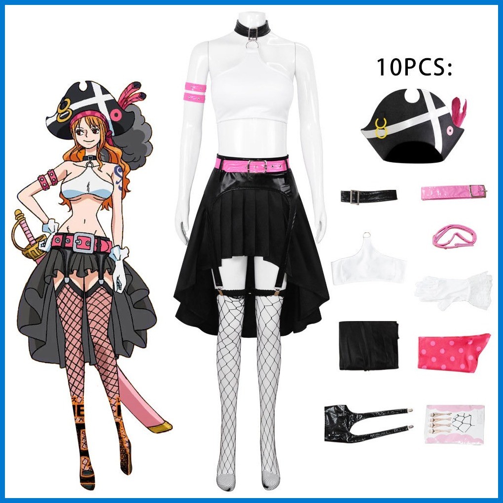 Cartoon Movie FILM RED One Piece Nami Cosplay Costumes Top Skirt Belt ...